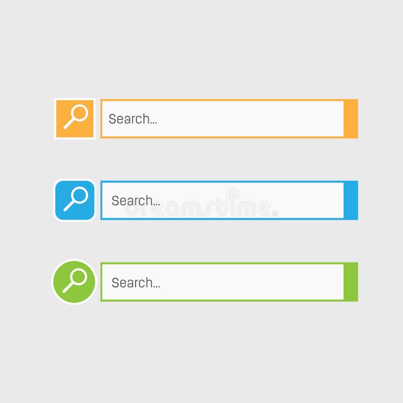 Creative Illustration of Search Bar Boxes Buttons. UI and UX Interface ...
