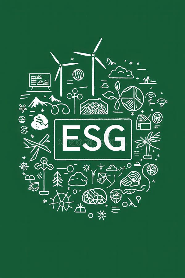 Illustrative ESG Logo Featuring Environmental and Sustainability Icons ...