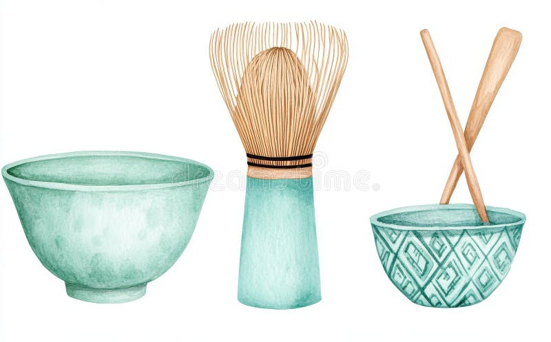 A Creative Illustration Showcasing Various Elements of Tea Preparation ...