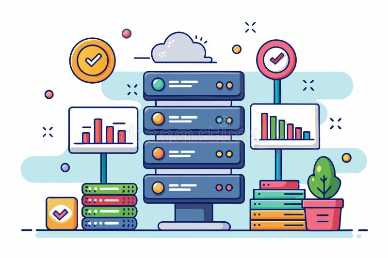 A Creative Illustration Showing Customizable Server Status with Graphs ...