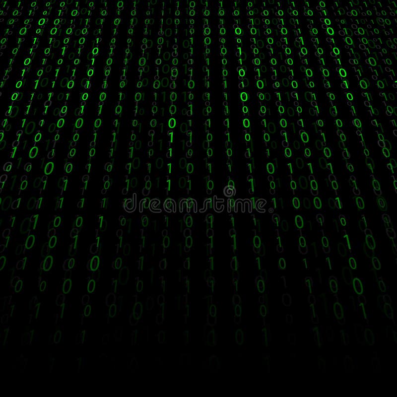 Creative Illustration of Stream of Binary Code. Computer Matrix ...
