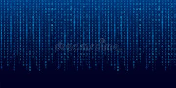 Creative Illustration of Stream of Binary Code. Computer Matrix ...