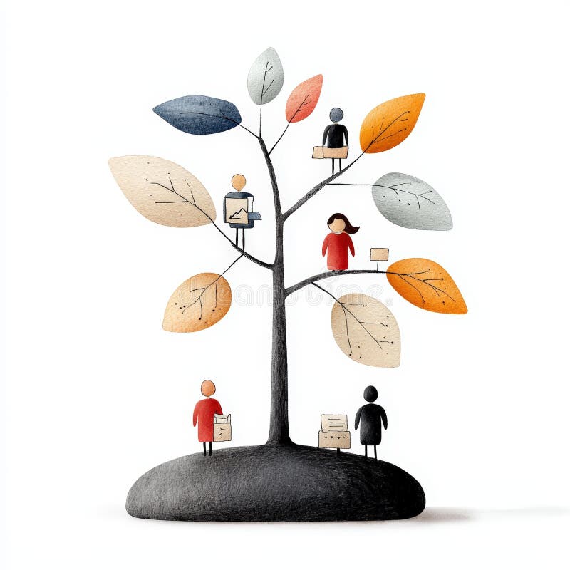 Tree Teamwork Vector Illustration Stock Vector - Illustration of ...