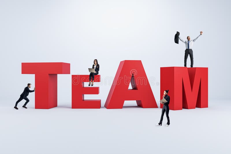 Creative Image of Businesspeople with Red Team Word Concept on ...