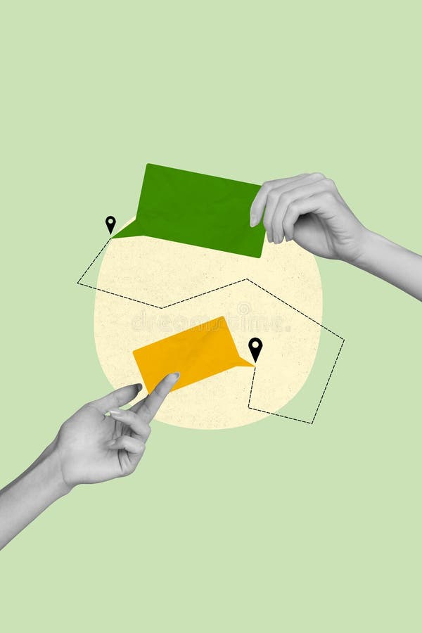 Creative Image Collage of Hand Holding Message Textbox Navigation on ...