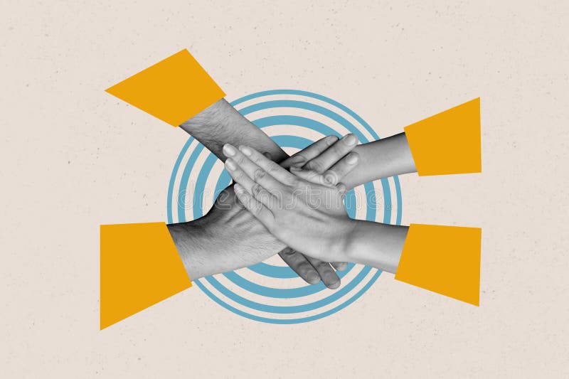 Creative Image Collage Human Hands Collaboration Unity Support Each ...