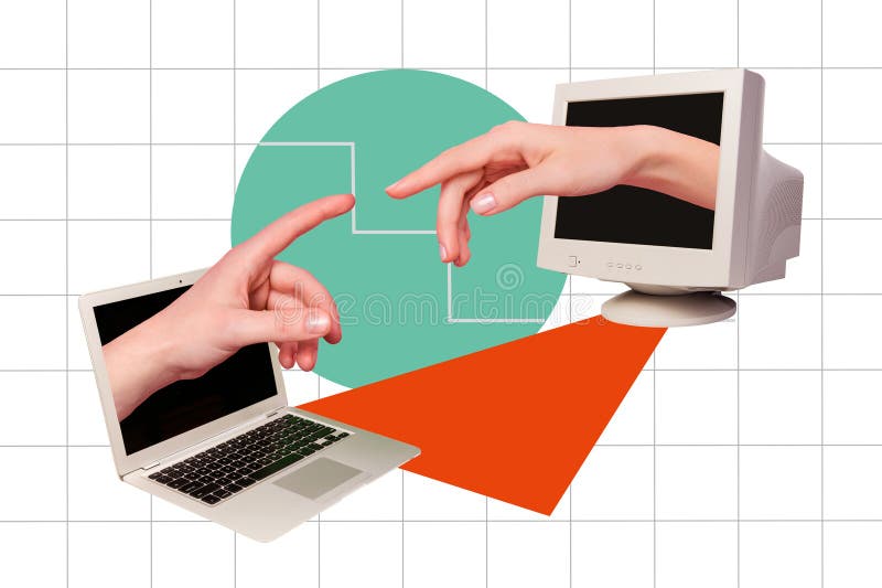Creative Image Collage Picture Human Hands Try Touch Reach Each Other ...