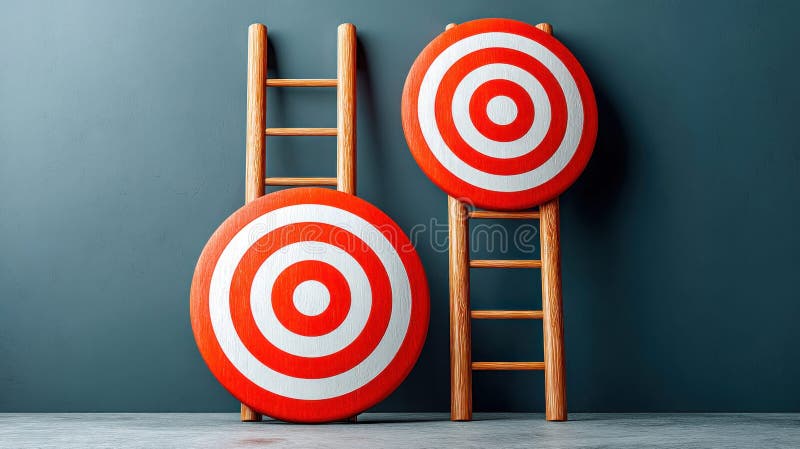 A Creative Image Depicting Targets on Ladders Symbolizing the Pursuit ...
