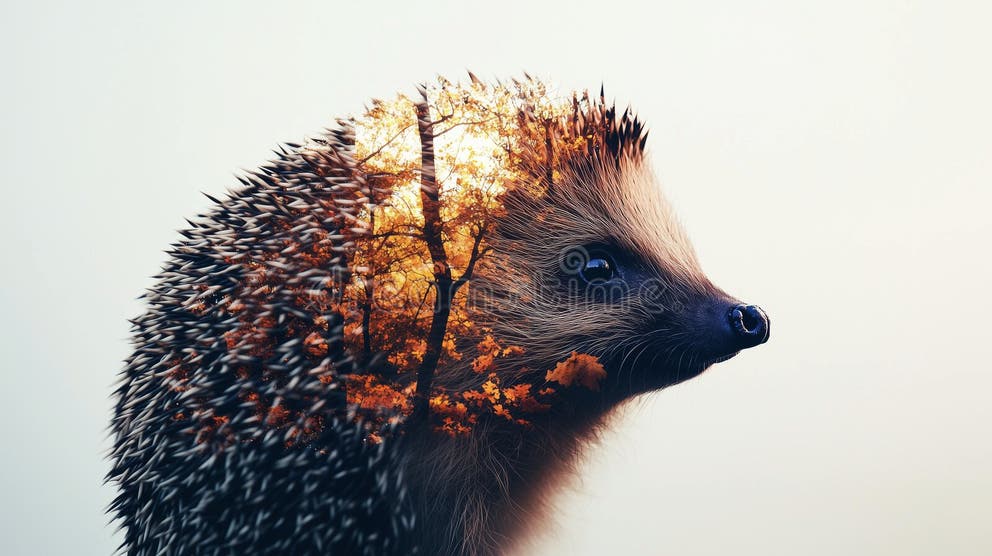 A Creative Image Features a Side View of a Hedgehog with Its Spines ...