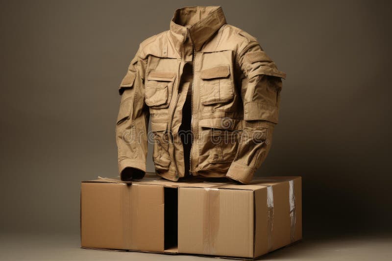 Invisible Man Concept with Floating Jacket and Box Stock Photo - Image ...