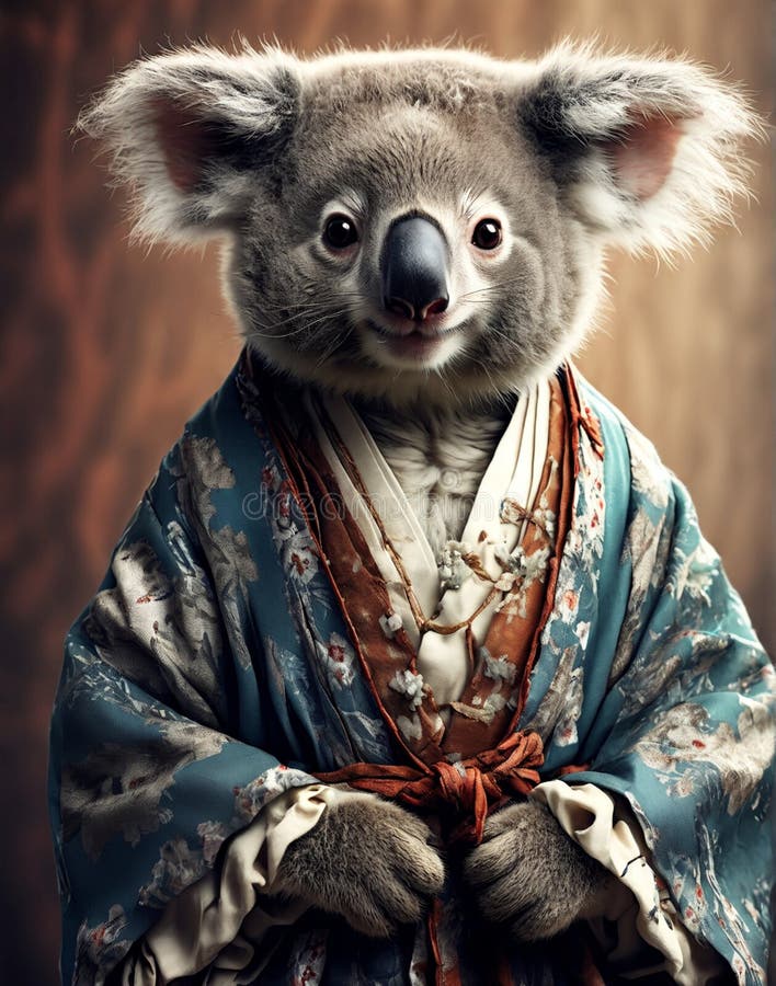 Koala in Kimono: Anthropomorphic Art Blending Australian Wildlife with ...