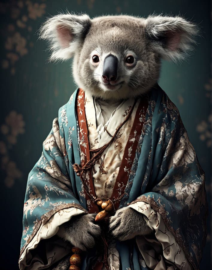 Koala in Kimono: Anthropomorphic Art Blending Australian Wildlife with ...