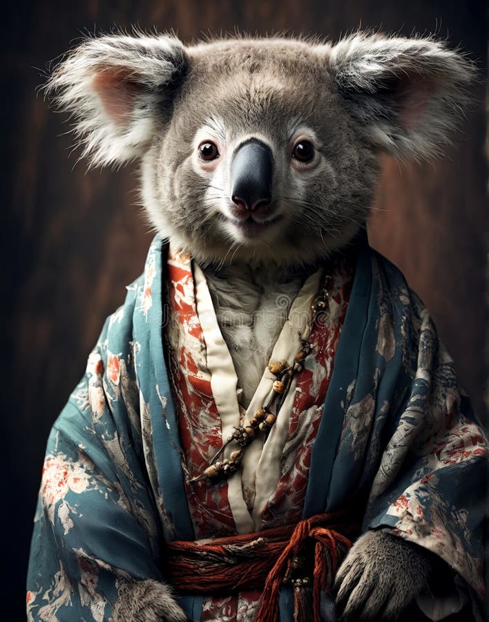 Koala in Kimono: Anthropomorphic Art Blending Australian Wildlife with ...