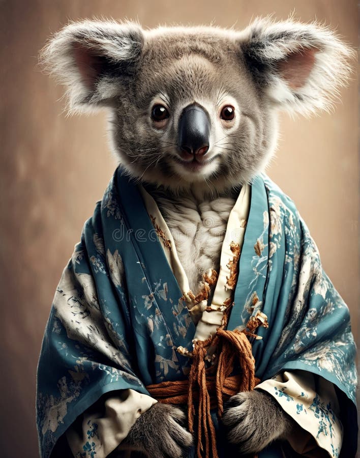 Koala in Kimono: Anthropomorphic Art Blending Australian Wildlife with ...