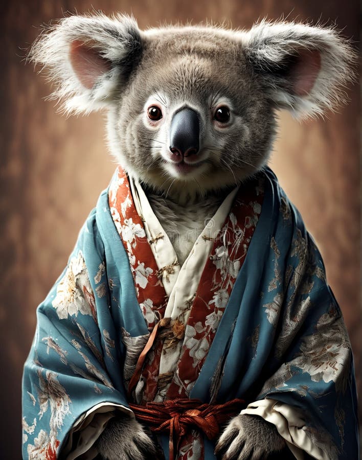 Koala in Kimono: Anthropomorphic Art Blending Australian Wildlife with ...