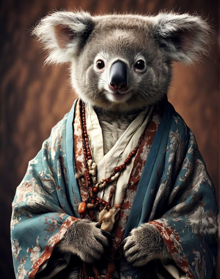 Koala in Kimono: Anthropomorphic Art Blending Australian Wildlife with ...