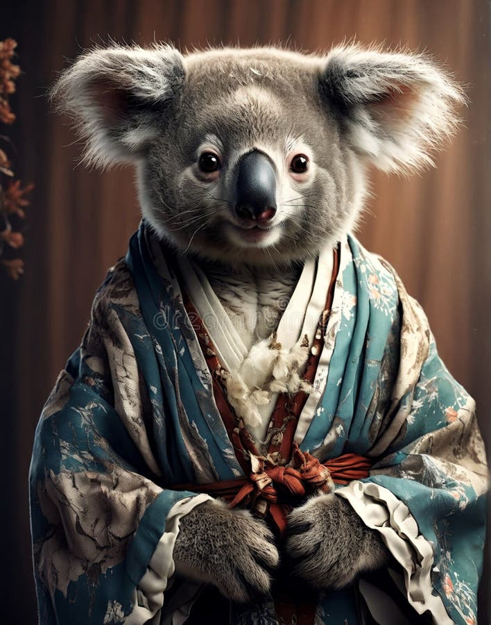 Koala in Kimono: Anthropomorphic Art Blending Australian Wildlife with ...