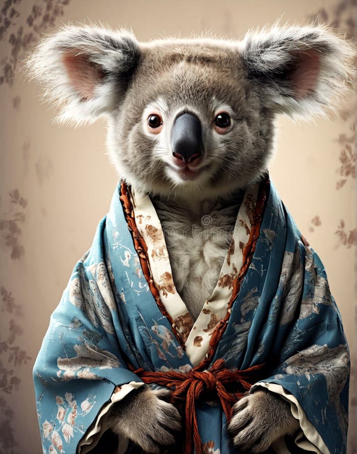 Koala in Kimono: Anthropomorphic Art Blending Australian Wildlife with ...
