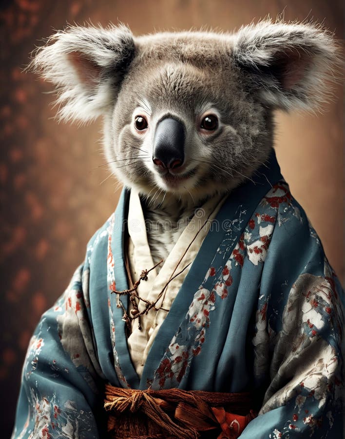 Koala in Kimono: Anthropomorphic Art Blending Australian Wildlife with ...