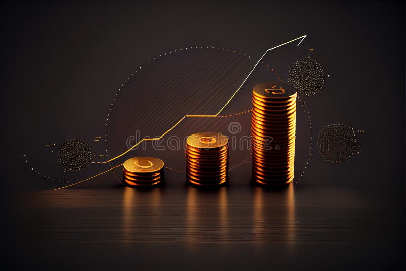 Creative Image of Growing Coin Stacks and Candlestick Forex Chart ...