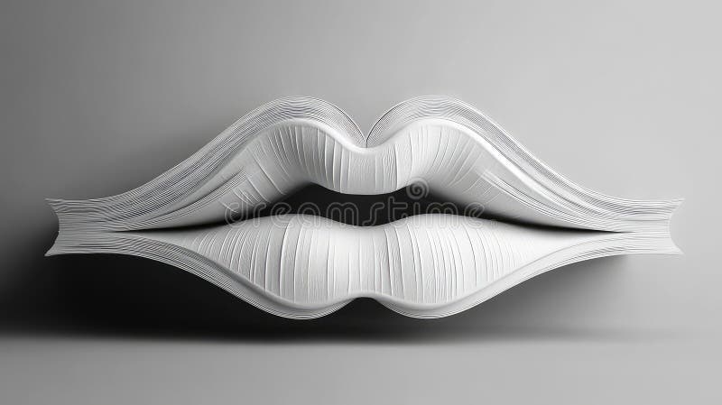 Creative Image of an Open Book with Pages Shaped Like Red Lips on a ...