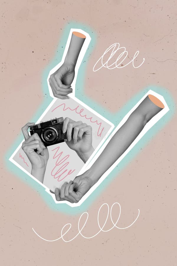 Creative Image Picture Collage of Two People Hands Dping Photo on ...