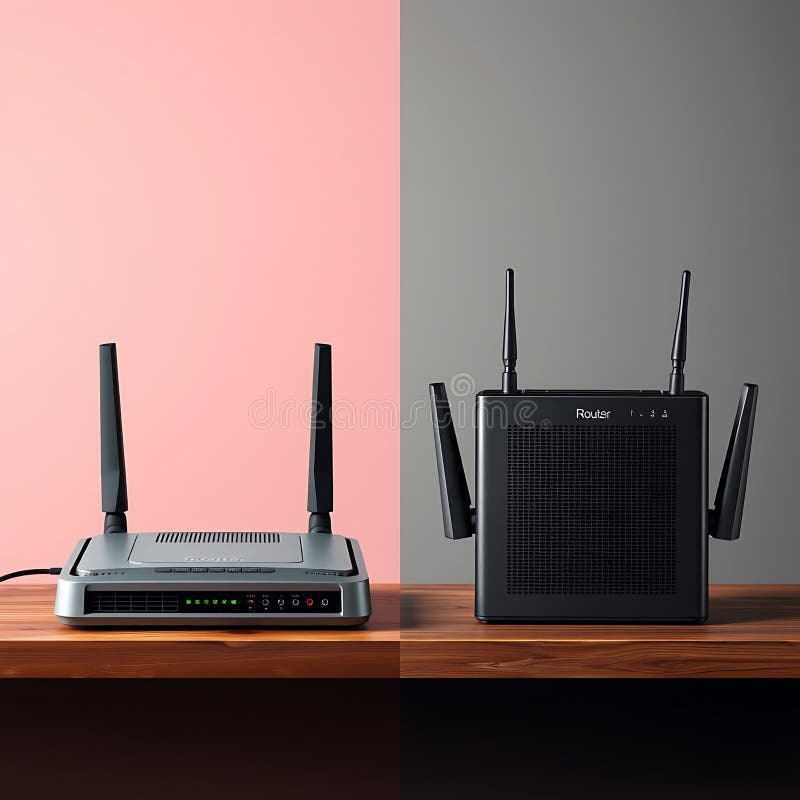 A Creative Image Showing the Evolution of Routers with an Old Router ...