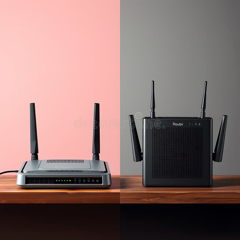 A Creative Image Showing the Evolution of Routers with an Old Router ...
