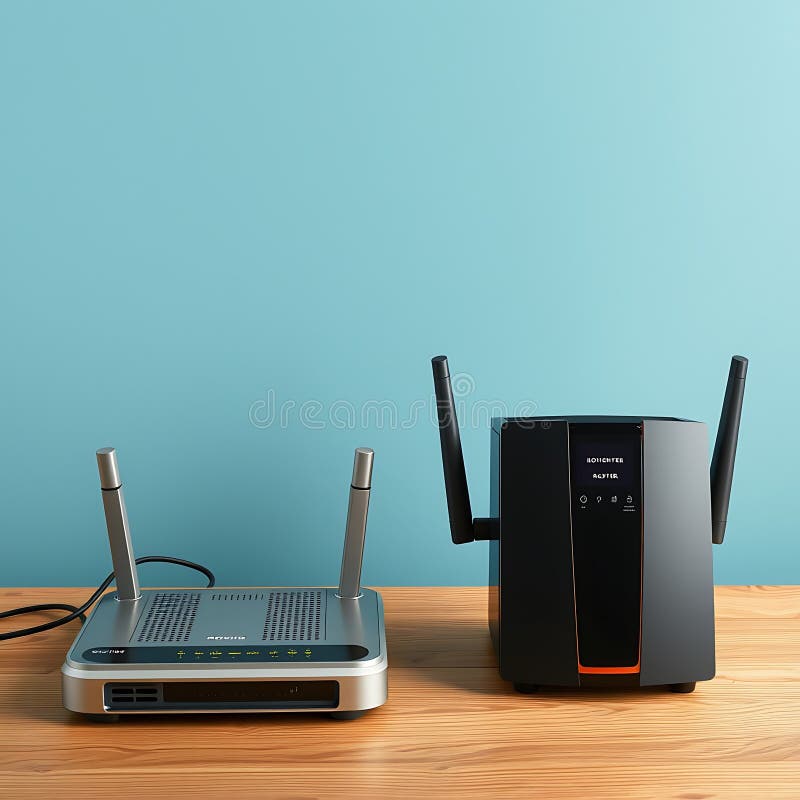 A Creative Image Showing the Evolution of Routers with an Old Router ...
