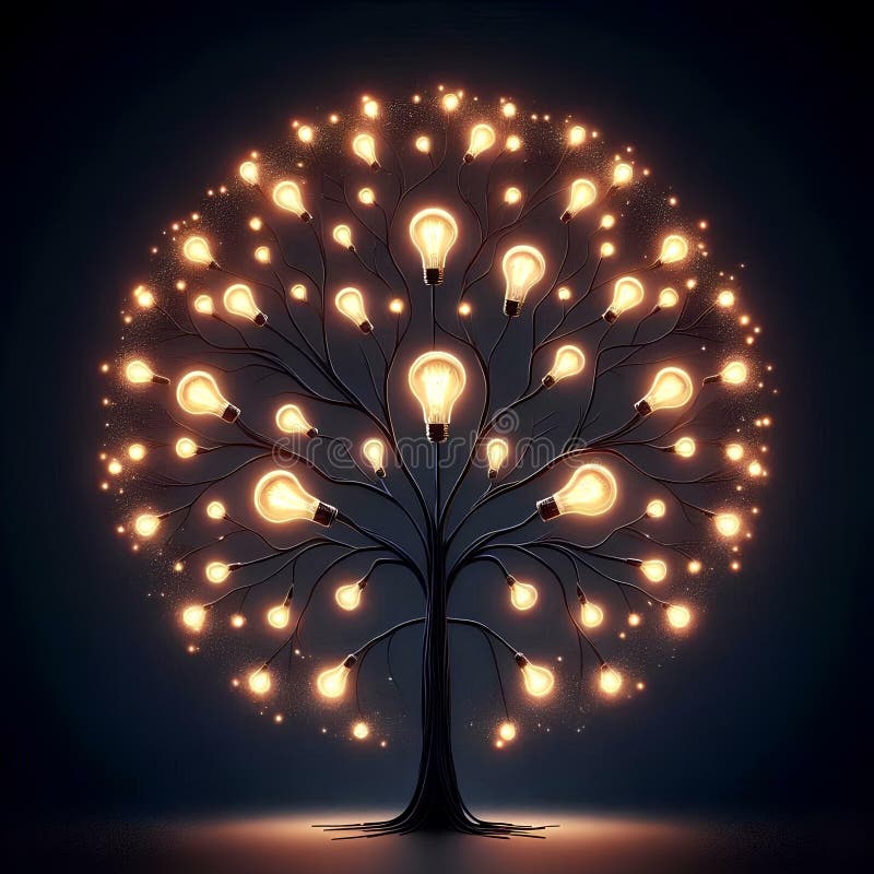 Creative Image of a Tree with Light Effect Stock Photo - Image of ...