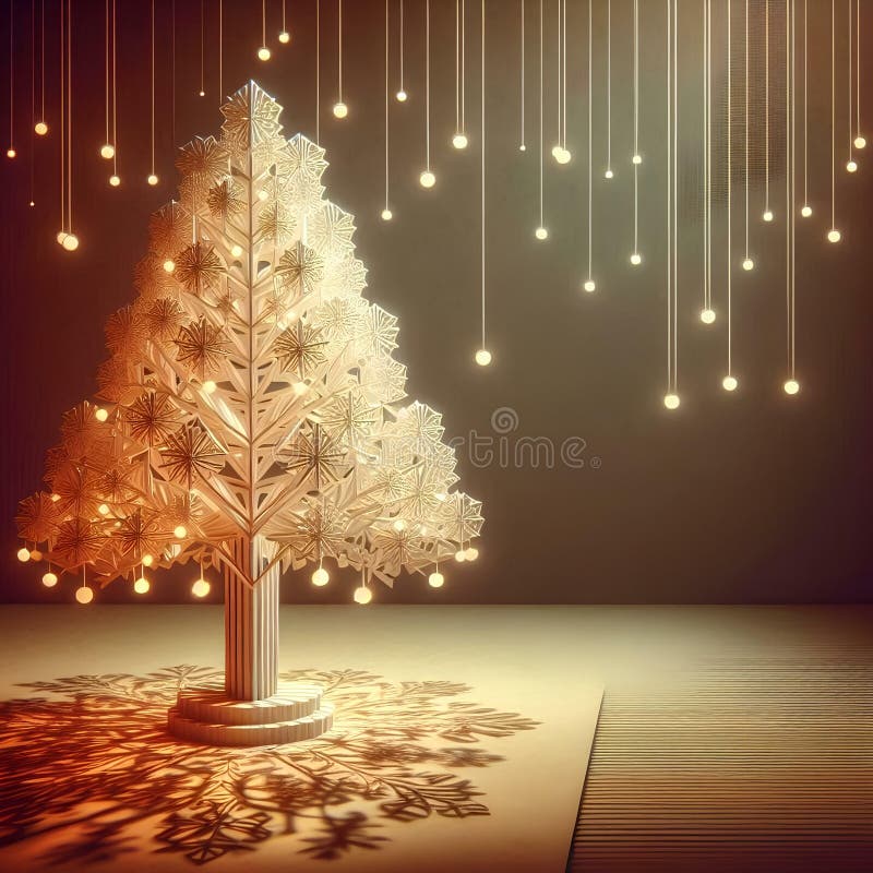 Creative Image of a Tree with Light Effect Stock Illustration ...