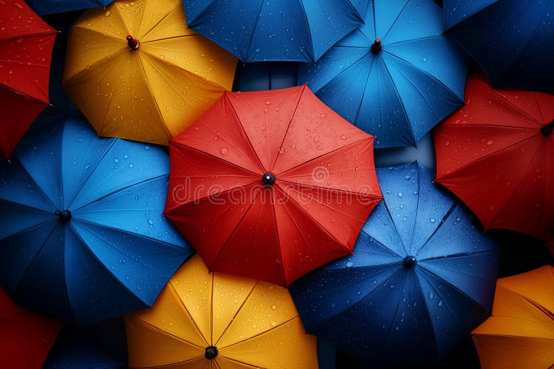 Umbrellas of Different Colors Stock Vector - Illustration of design ...