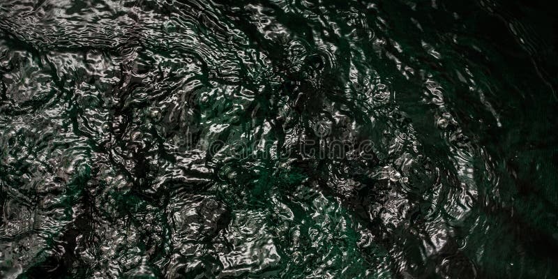 Creative Image of Wet Green Rumpled Material Underwater with Waves ...