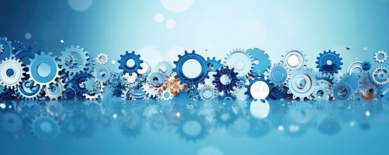 Creative and Imaginative Background with Floating Gears and Cogwheels ...