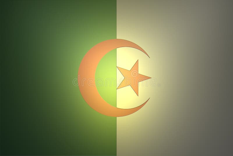 Flag of Algeria, Artistic Flag, Gold Light in the Dark, Colors, Ensign ...
