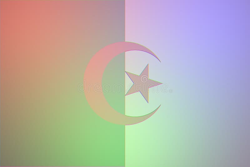 Flag of Algeria, Artistic Flag, Red Green Blue Lights, Colors, Ensign ...