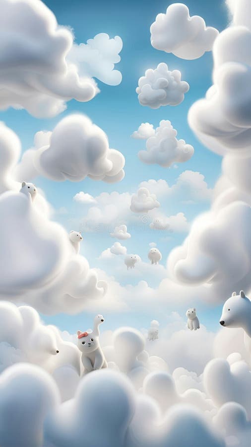 A Creative Imaginative Image of White Clouds Forming Shapes in the Sky ...