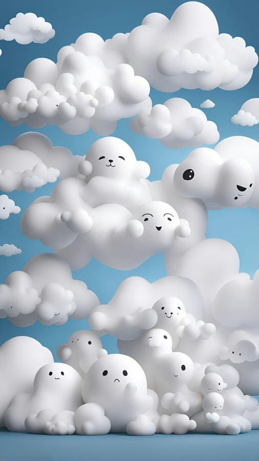 A Creative Imaginative Image of White Clouds Forming Shapes in the Sky ...