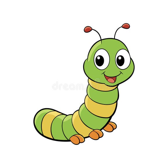 Creative Inchworm Coloring Template Stock Illustration - Illustration ...