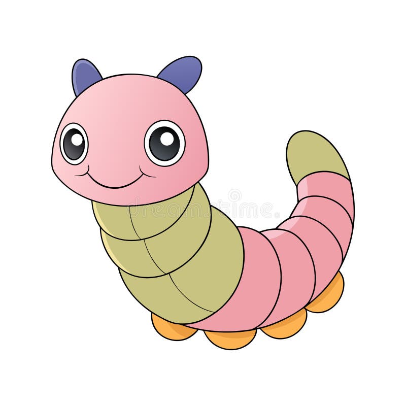 Creative Inchworm Coloring Template Stock Illustration - Illustration ...