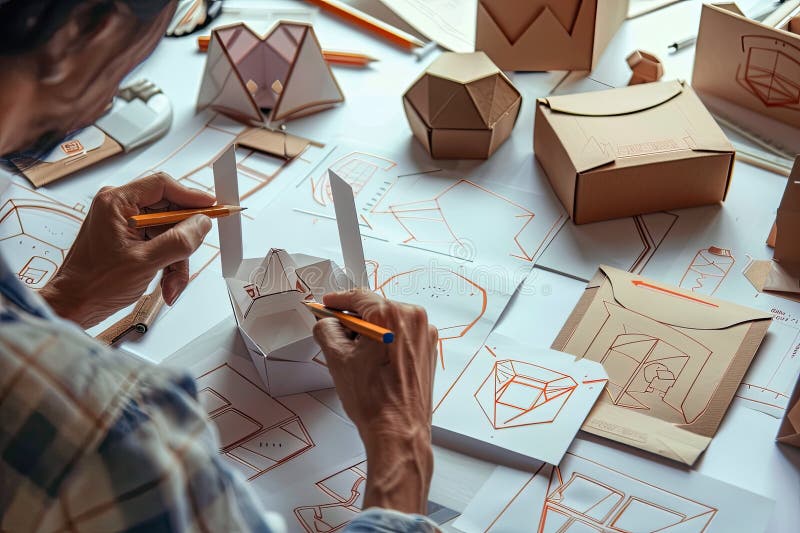 A Person is Skillfully Drawing with a Pencil on a Clean Piece of Paper ...