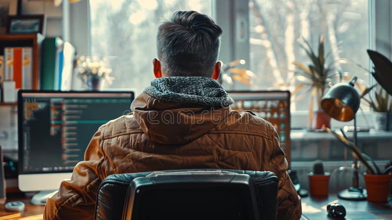 Creative Individual Working in a Modern Office Space with a Computer ...