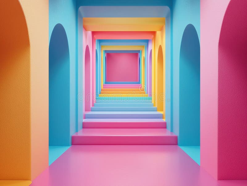Creative Infinite Loop Staircase Colorful Sliding Blocks in Surreal ...
