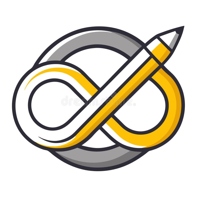 Infinity Symbol with Pencil, Creative Design Concept, Branding, and ...