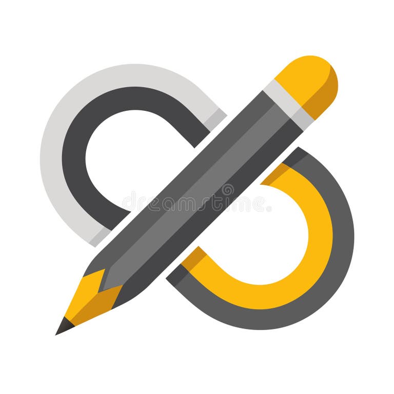 Creative Infinity Symbol with Pencil: Writing, Design, and Continuous ...