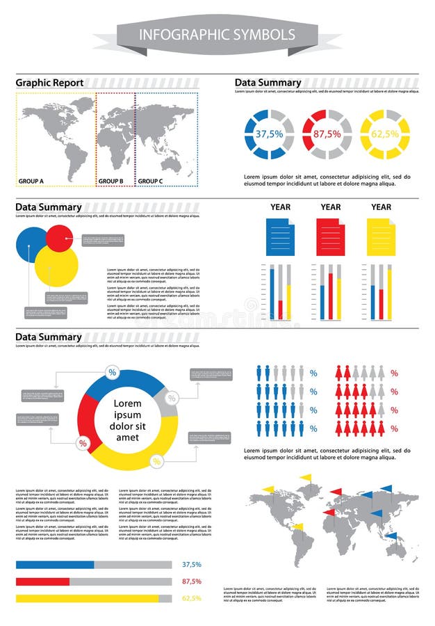 Creative Info Graphic with Human Figurines and Statistic Data Stock ...