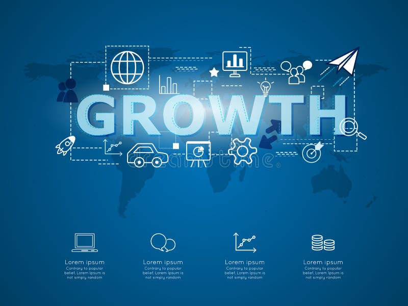 Creative Infographic of Business Growth with World Map Stock ...