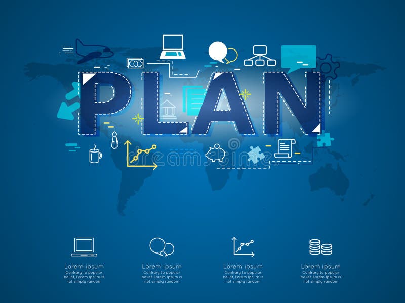 Creative Infographic of Business Plan with World Map Stock Vector ...