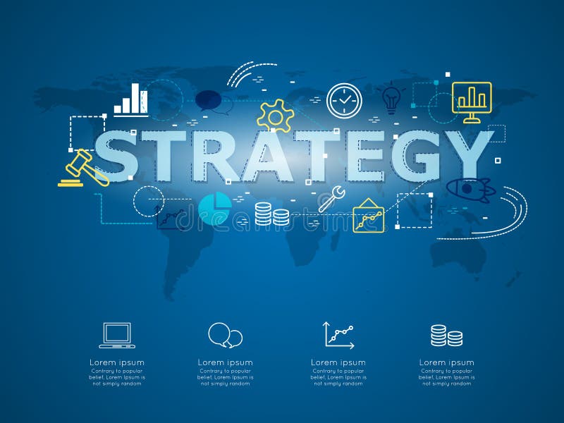 Creative Infographic of Business Strategy with World Map Stock ...