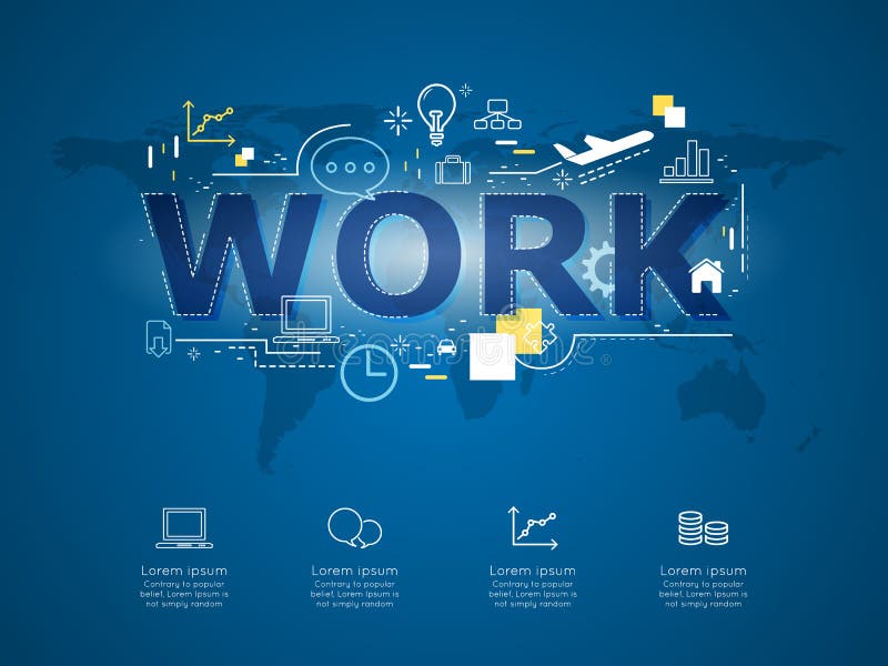 Creative Infographic of Business Work with World Map Stock Vector ...